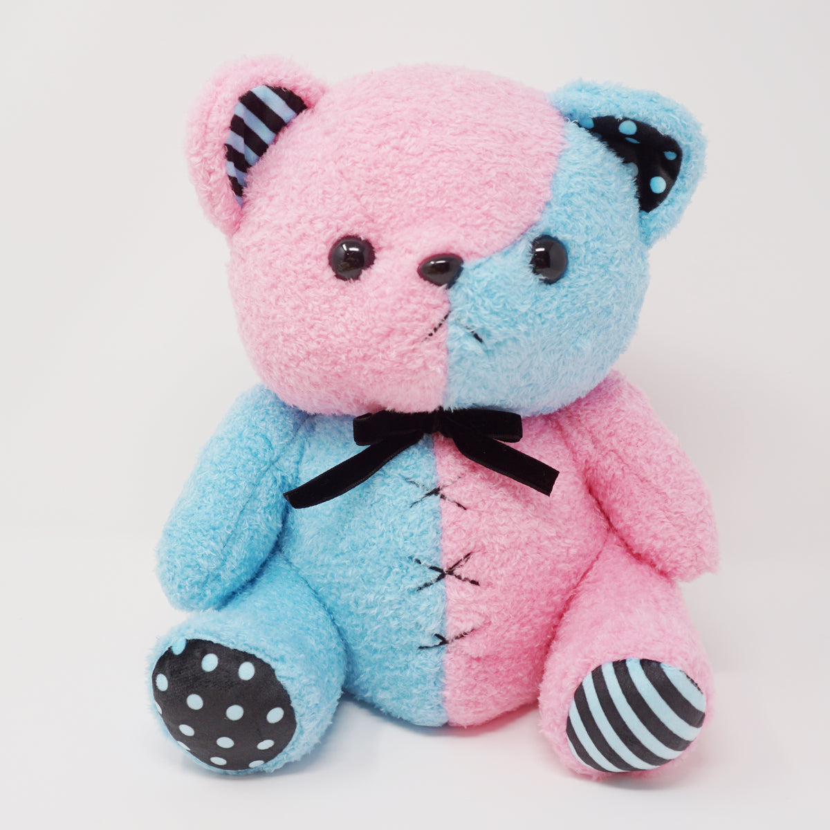 Medium Kumax Moco Bear Plush 10" - "March" Pink & Blue - Yell Japan ...