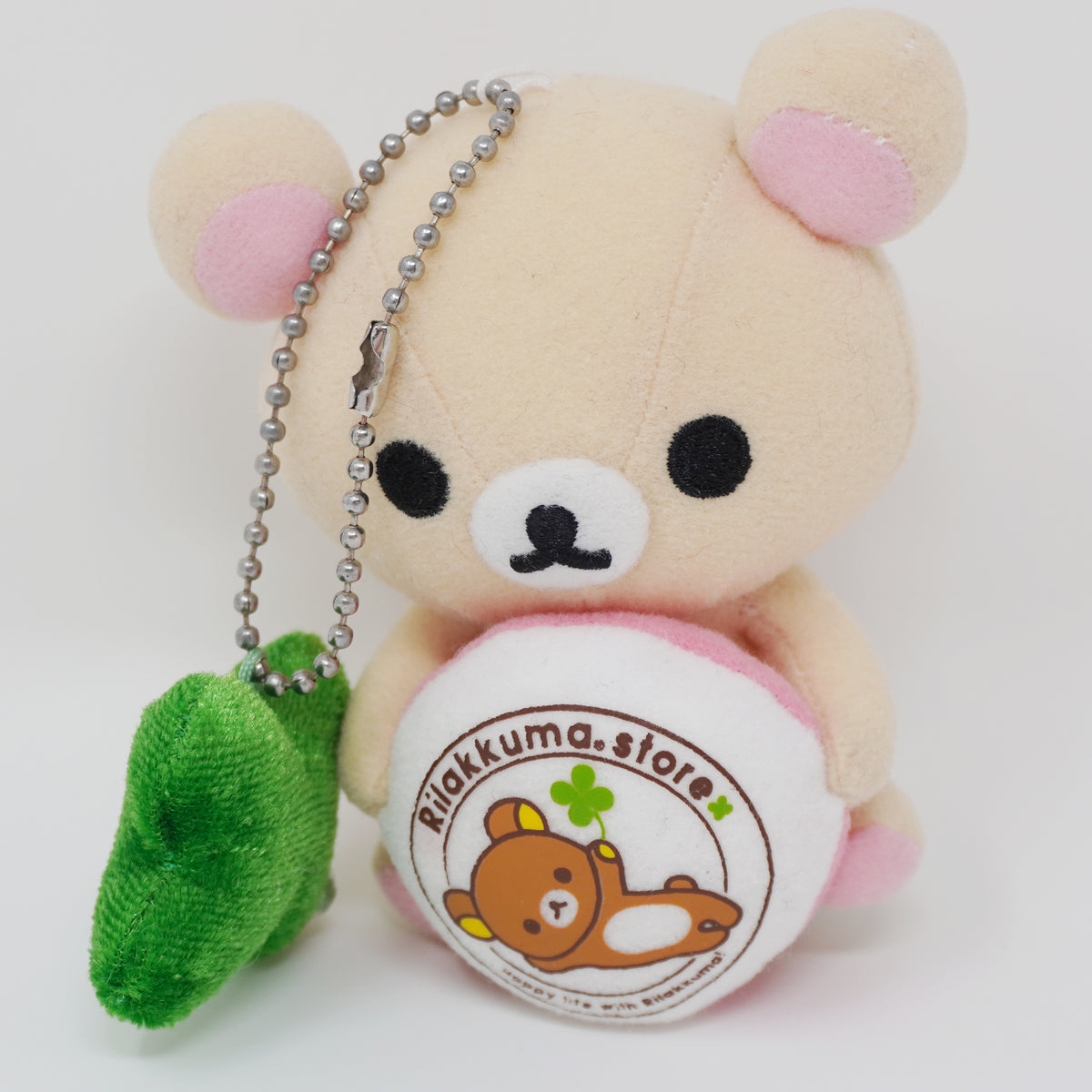 2009 Korilakkuma with Clover & Logo Plush Keychain - Rilakkuma Store L ...