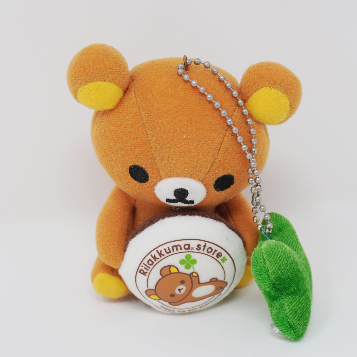 2009 Rilakkuma with Clover & Logo Plush Keychain - Rilakkuma Store Lim ...