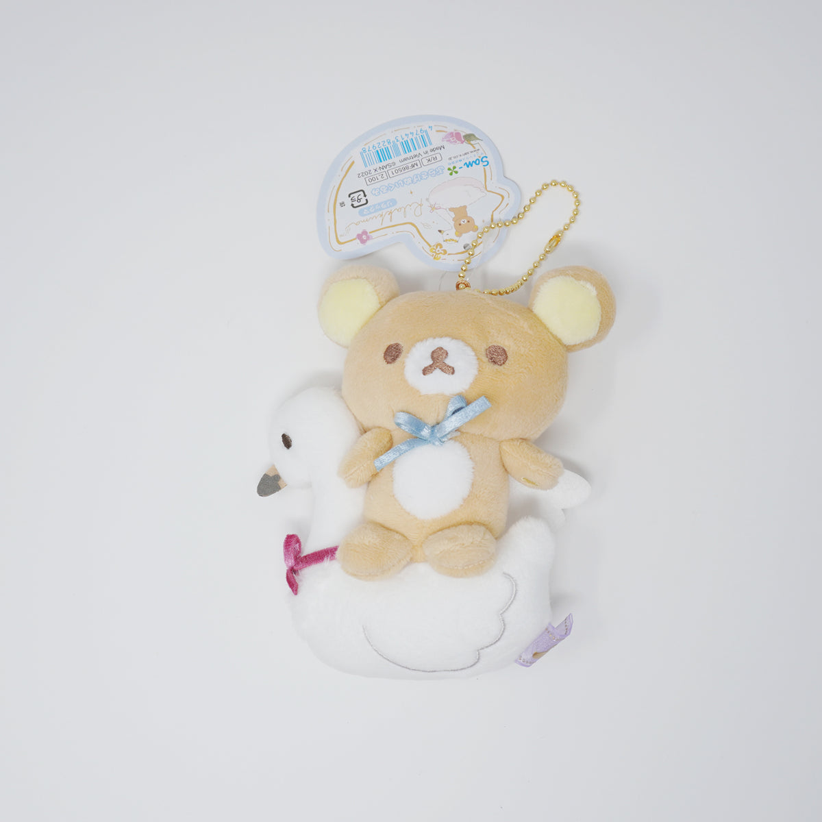 2022 Rilakkuma and Swan Plush Keychain - Rilakkuma Swan and Golden Flo ...
