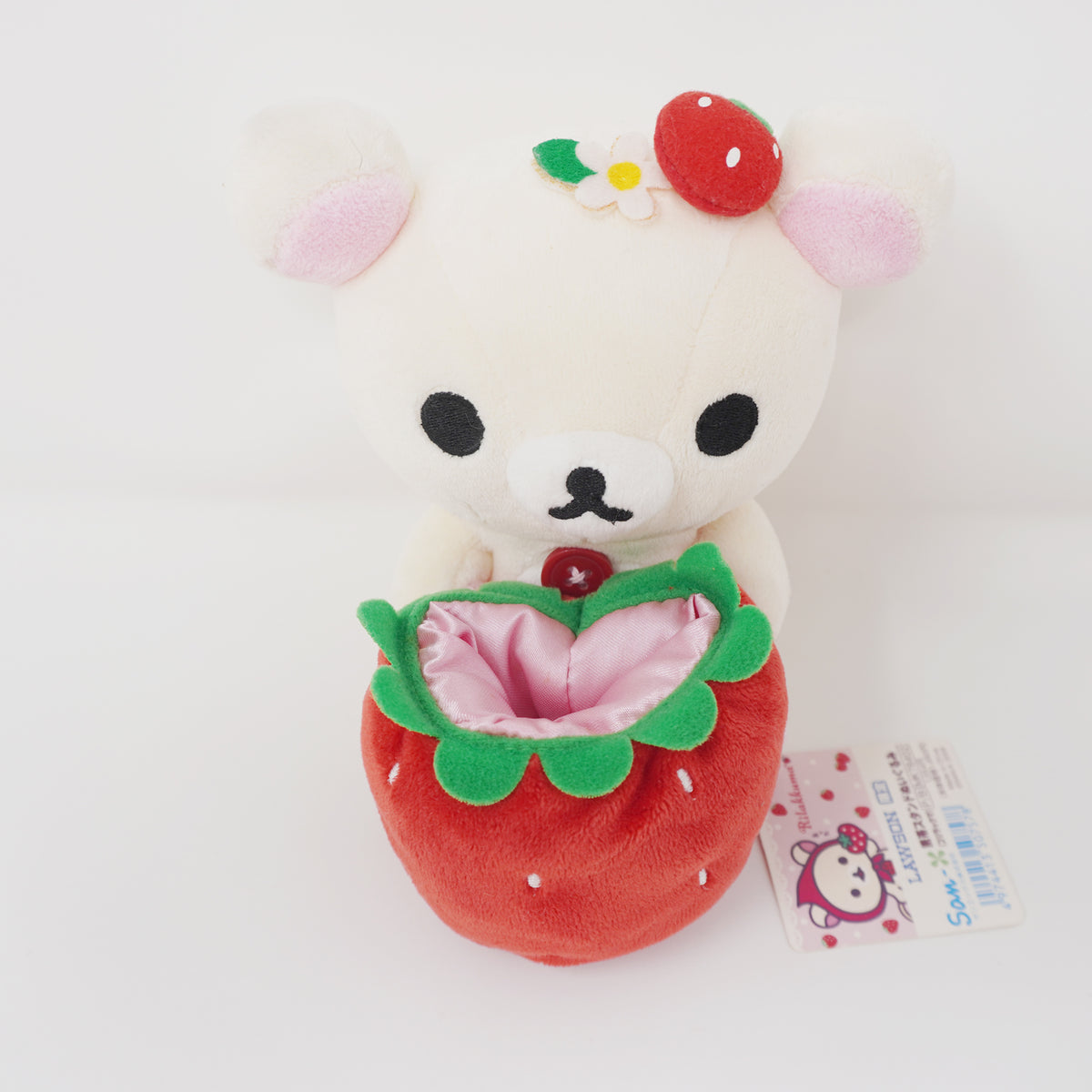 2009 Korilakkuma Strawberry Plush Stand - Rilakkuma Lawson Limited Str ...