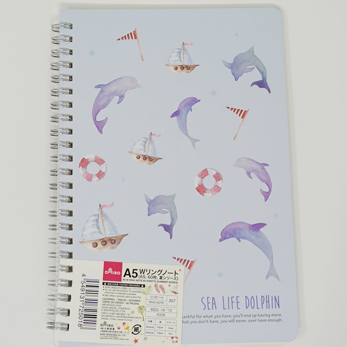 Sea Life A5 Ruled Notebook - Daiso – Mary Bear