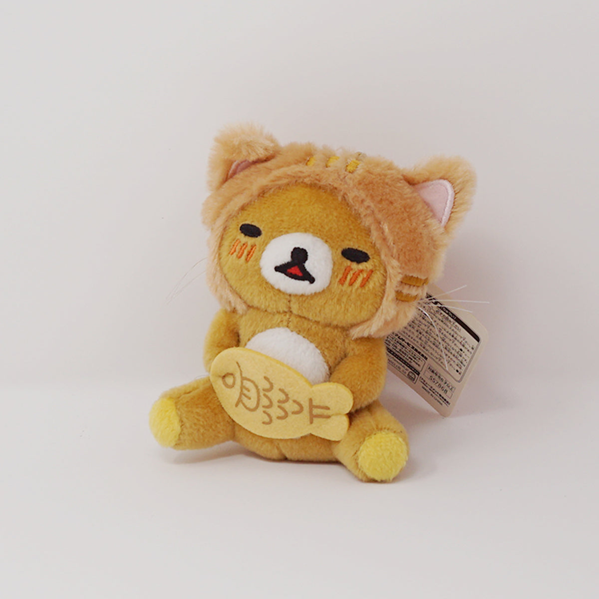 2015 Fuzzy Tabby Rilakkuma with Taiyaki Cat Neko Prize Toy Plush Keych ...