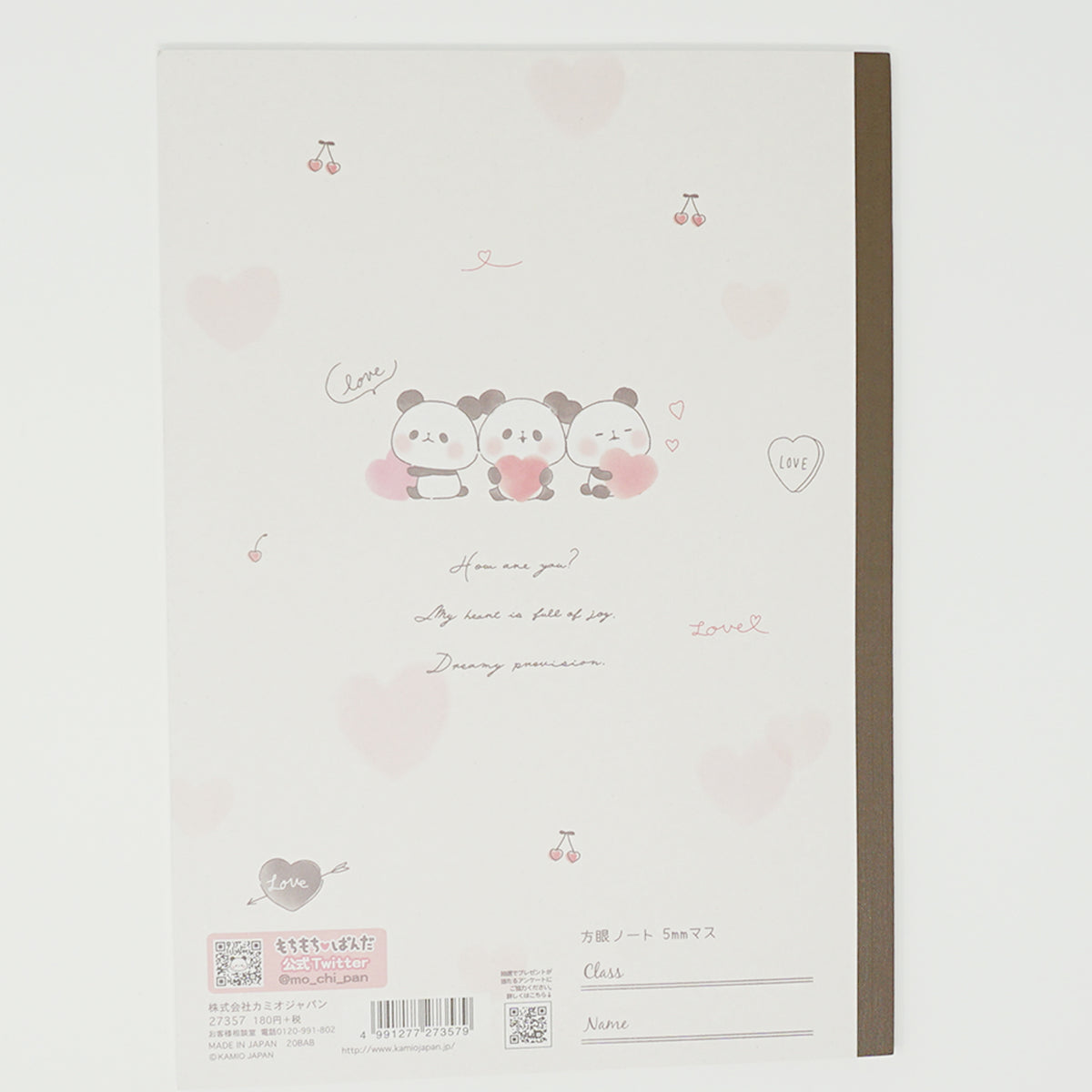 B5 Notebook Heart Mochi Graph Lined Mochi Panda - Kamio Japan – Mary Bear